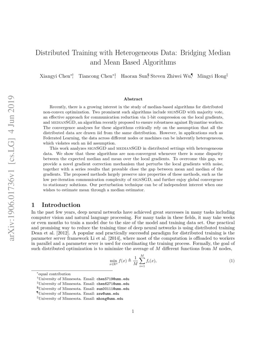 Distributed Training with Heterogeneous Data: Bridging Median and Mean ...