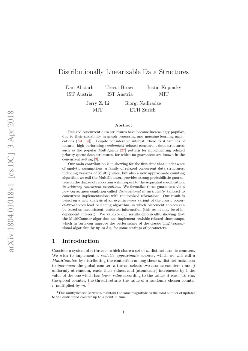 Distributionally Linearizable Data Structures | DeepAI