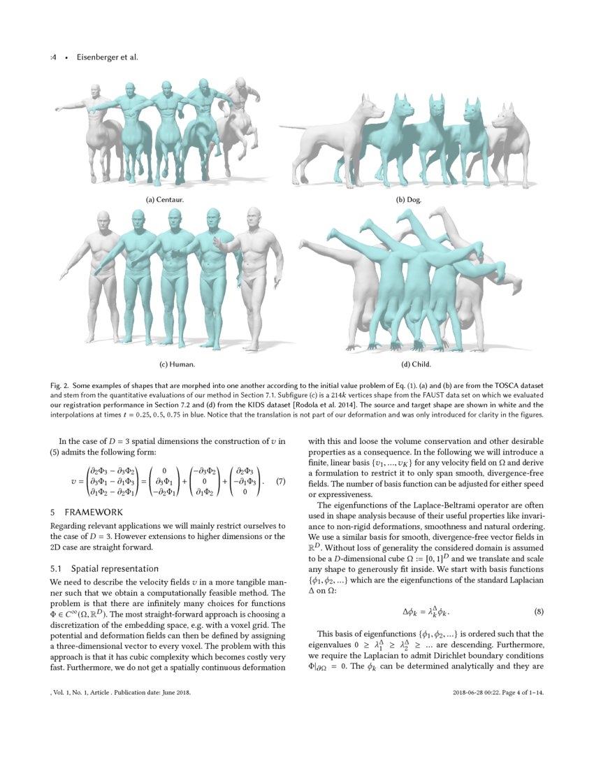 Divergence-Free Shape Interpolation and Correspondence | DeepAI