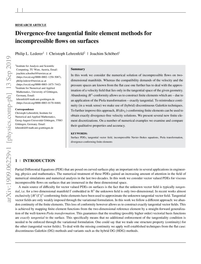 Divergence Free Tangential Finite Element Methods For Incompressible