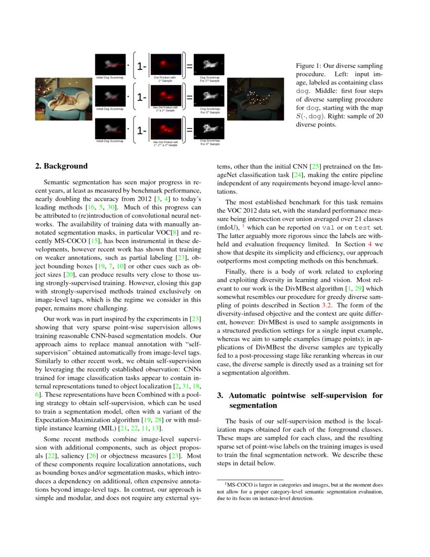Diverse Sampling for Self-Supervised Learning of Semantic Segmentation ... Diverse Sampling for Self-Supervised Learning of Semantic Segmentation ...
