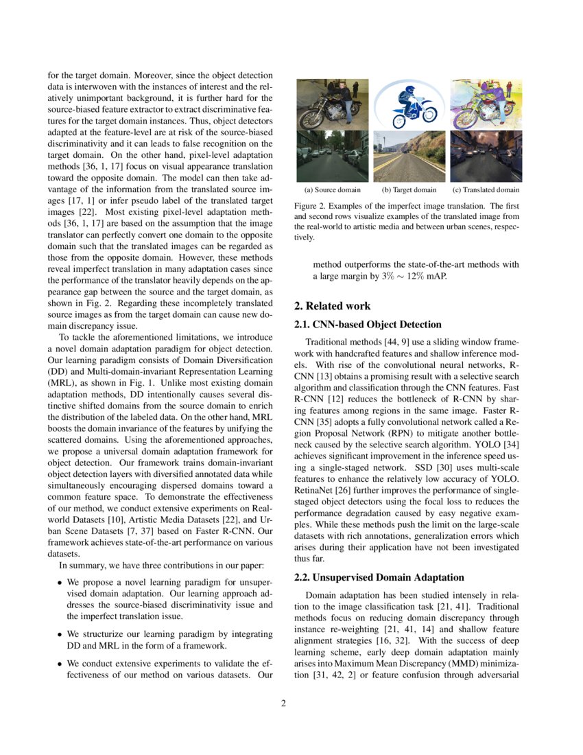 Diversify and Match: A Domain Adaptive Representation Learning Paradigm for Object Detection ...