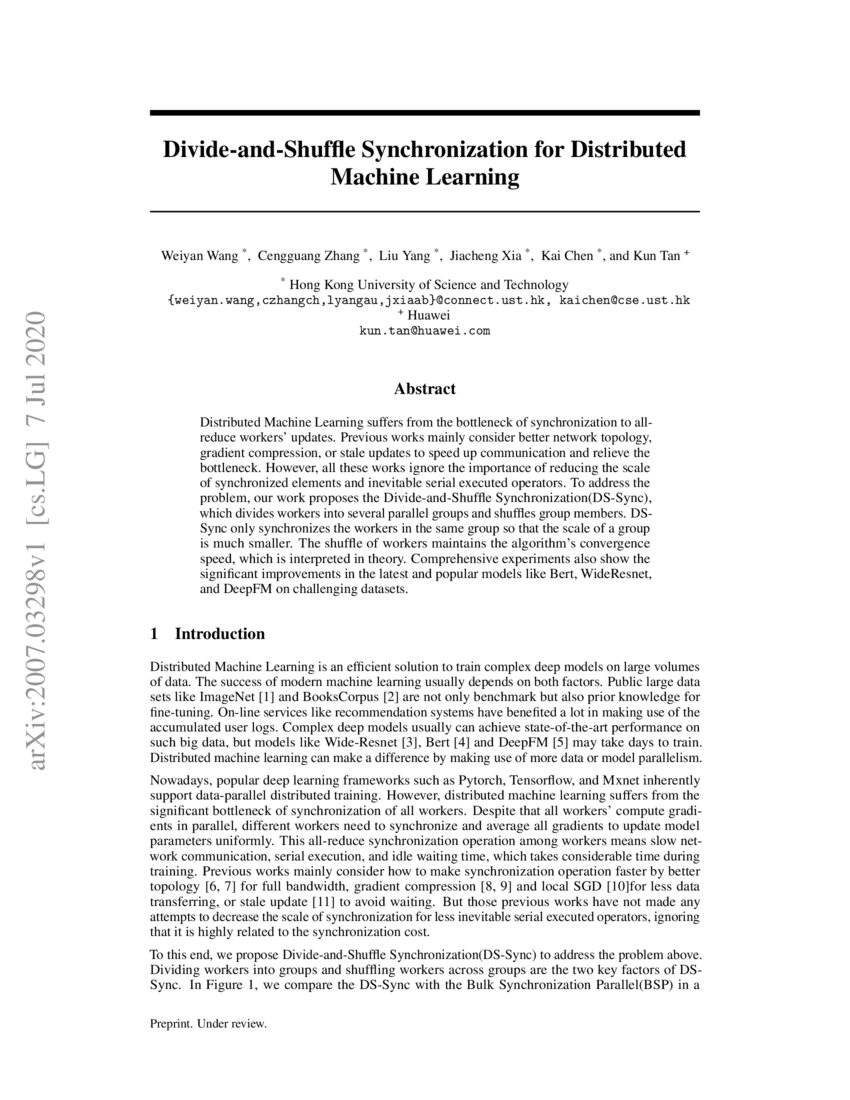 Divide-and-Shuffle Synchronization for Distributed Machine Learning ...
