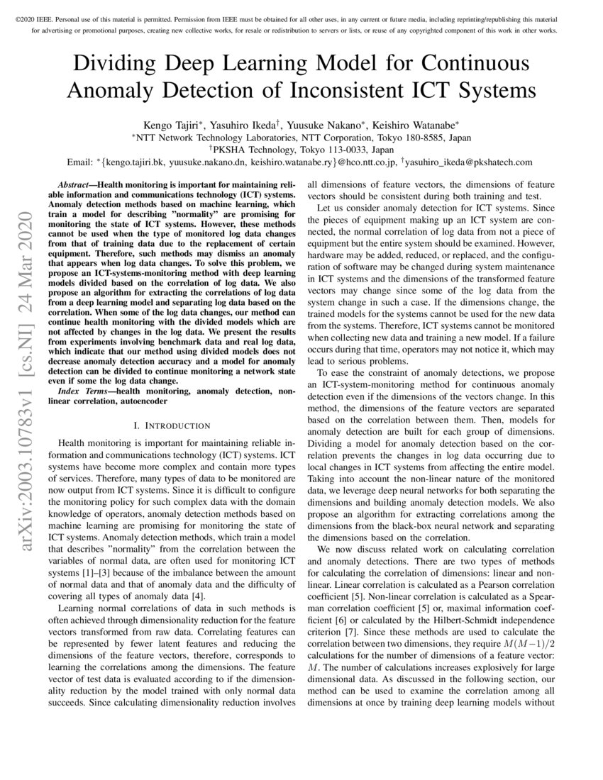 Dividing Deep Learning Model For Continuous Anomaly Detection Of Inconsistent Ict Systems Deepai