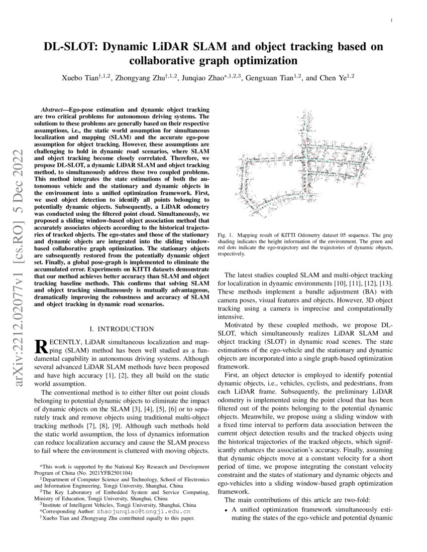 Dl Slot Dynamic Lidar Slam And Object Tracking Based On Collaborative Graph Optimization Deepai