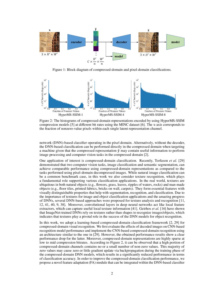 DNN-Compressed Domain Visual Recognition with Feature Adaptation | DeepAI
