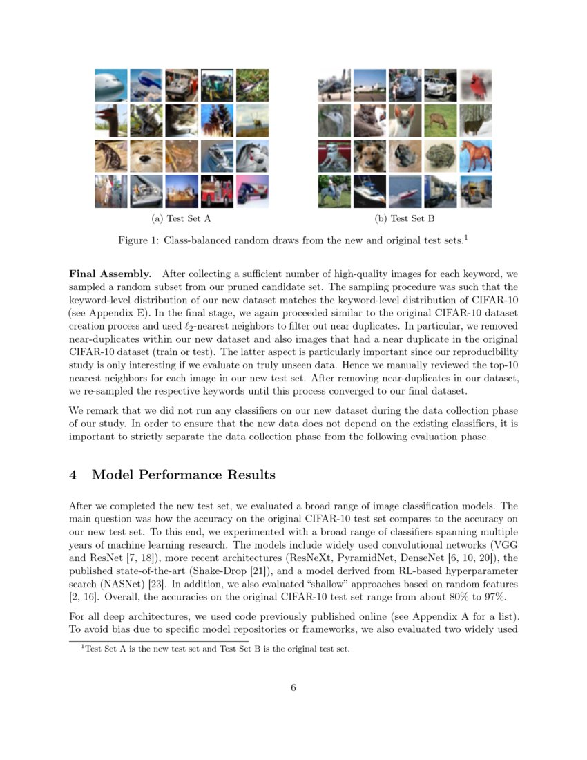 Do CIFAR-10 Classifiers Generalize to CIFAR-10? | DeepAI