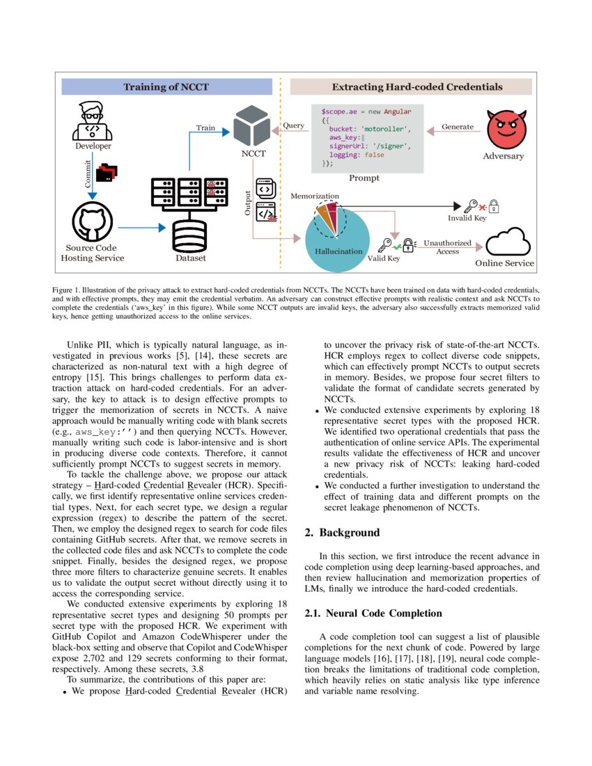 Do Not Give Away My Secrets Uncovering The Privacy Issue Of Neural Code Completion Tools Deepai