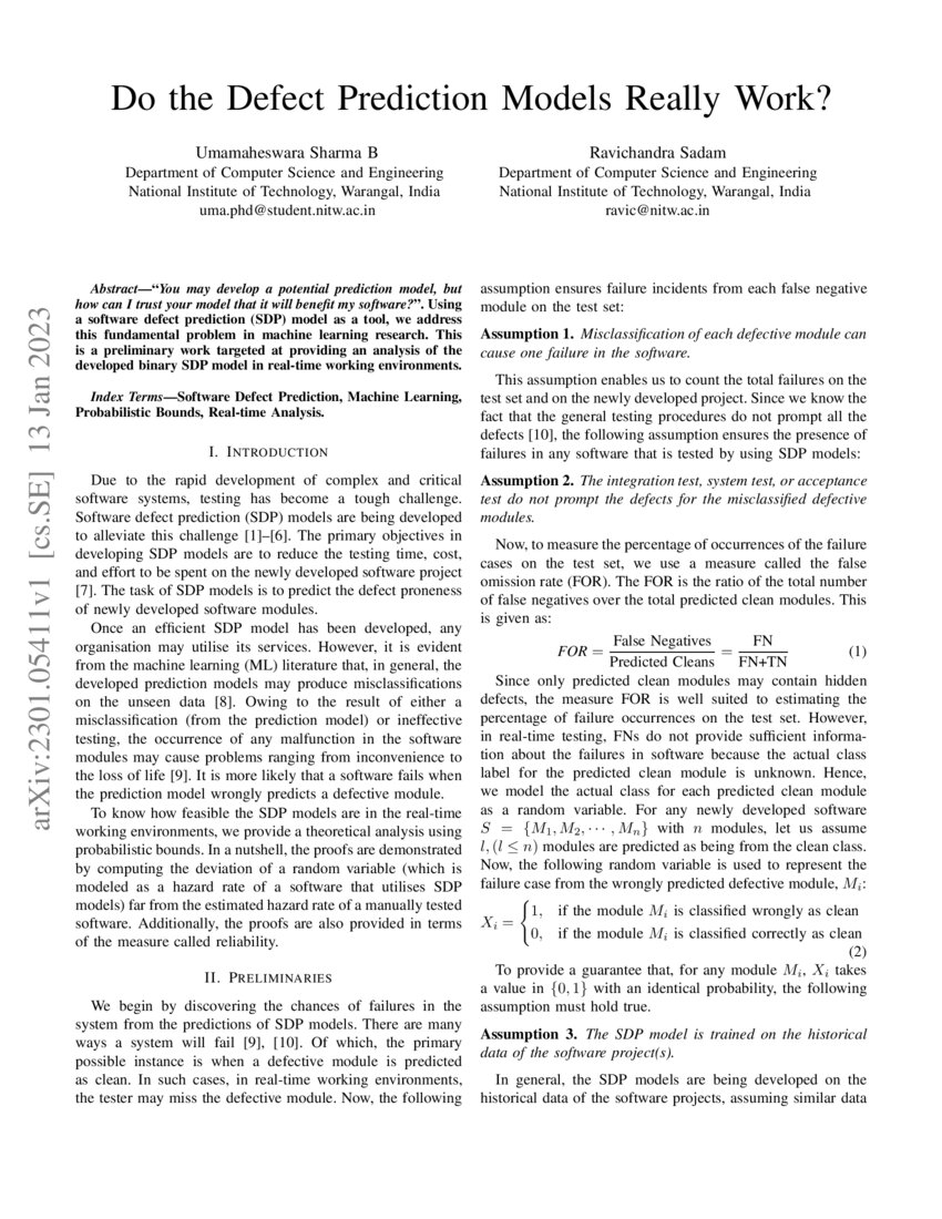 Do The Defect Prediction Models Really Work Deepai 