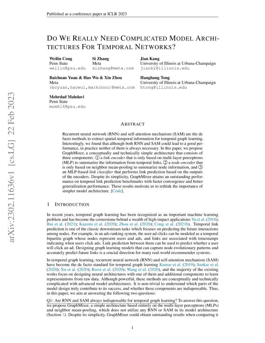 Do We Really Need Complicated Model Architectures For Temporal Networks? | DeepAI