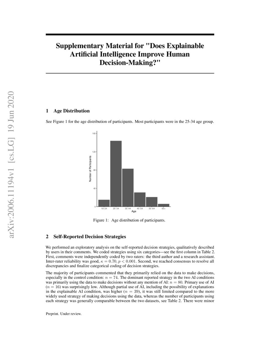 Does Explainable Artificial Intelligence Improve Human Decision-Making? | DeepAI