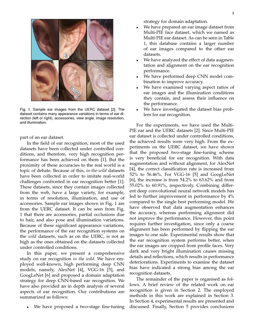 Domain Adaptation For Ear Recognition Using Deep Convolutional Neural Networks Deepai
