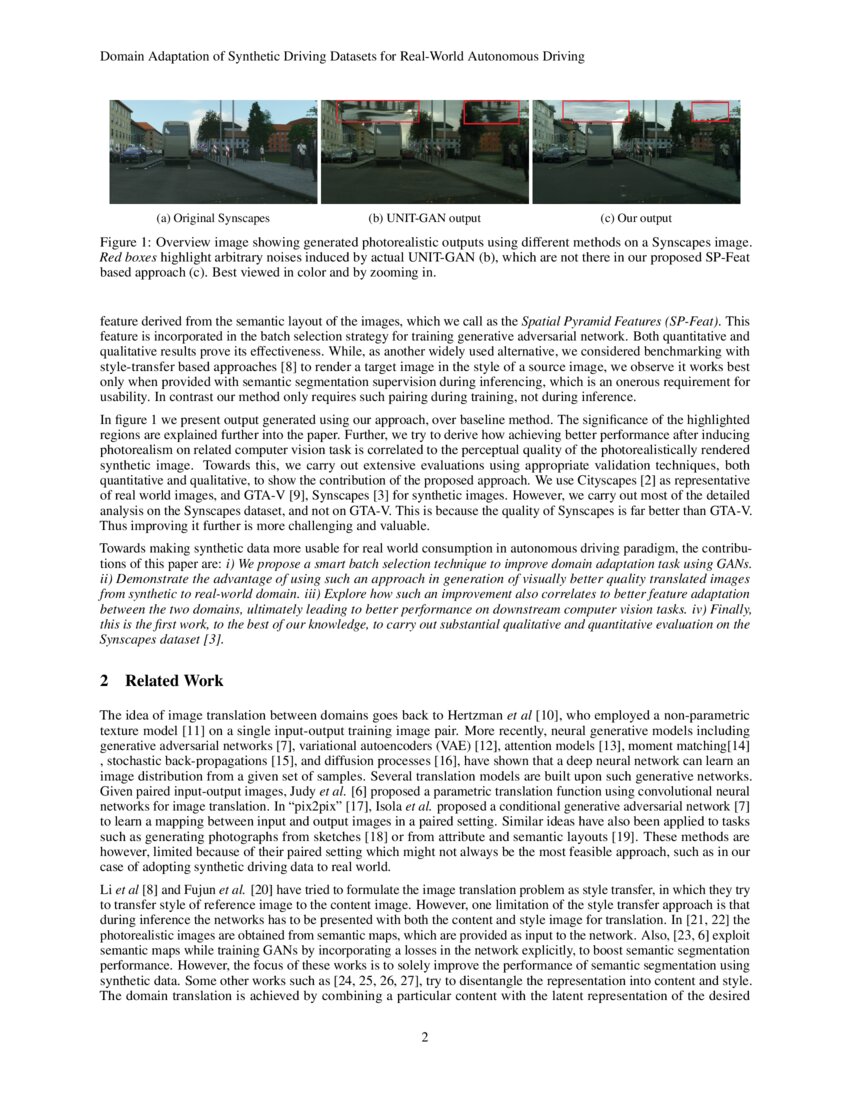 Domain Adaptation Of Synthetic Driving Datasets For Real World Autonomous Driving Deepai