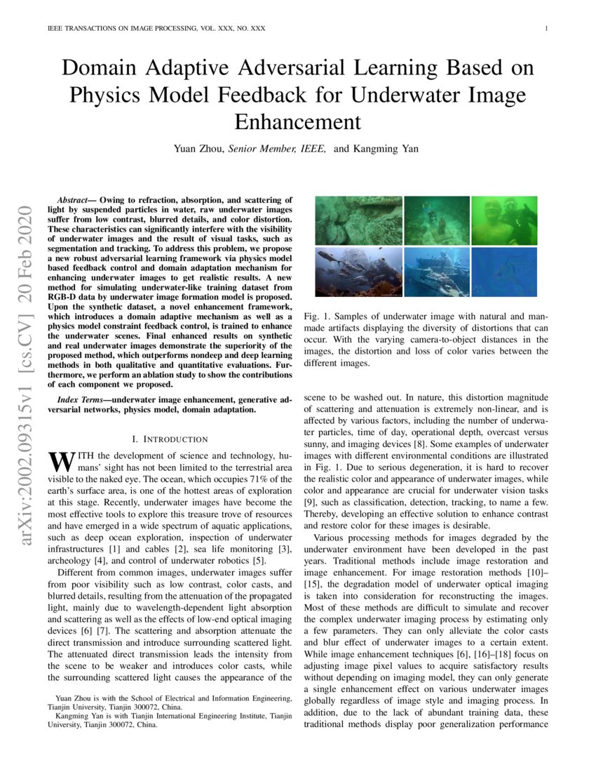 Domain Adaptive Adversarial Learning Based on Physics Model Feedback for Underwater Image ...