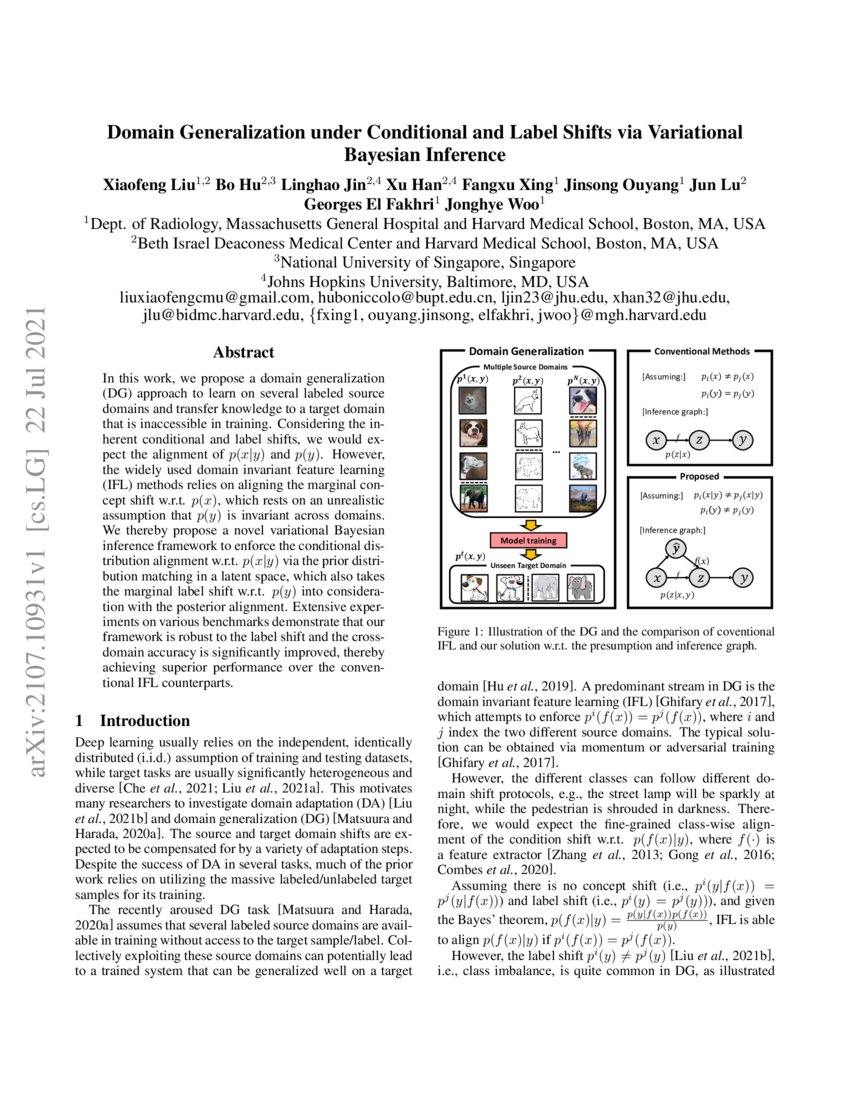 Domain Generalization Under Conditional And Label Shifts Via