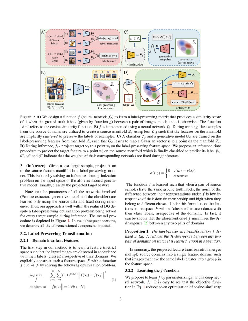 Domain Generalization Via Inference Time Label Preserving Target