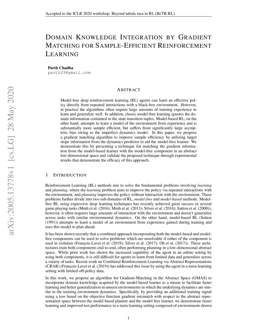 Domain Knowledge Integration By Gradient Matching For Sample-Efficient ...