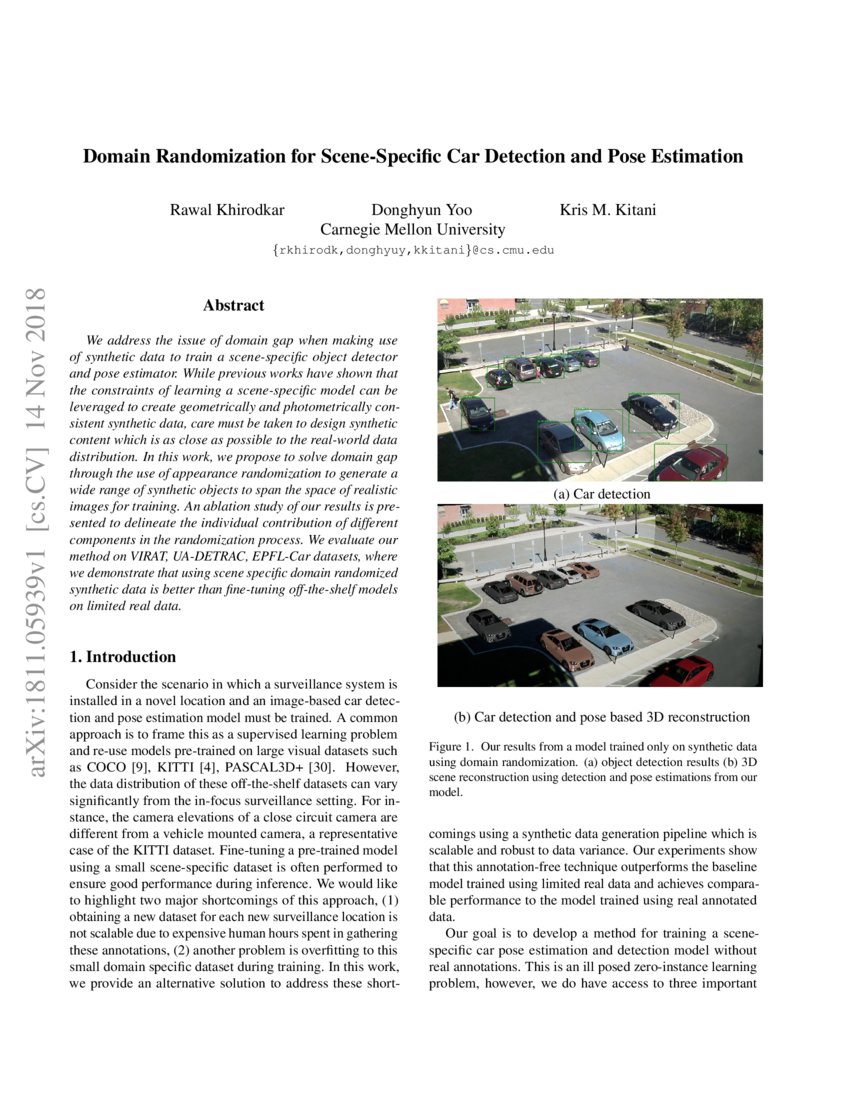 Domain Randomization For Scene Specific Car Detection And Pose