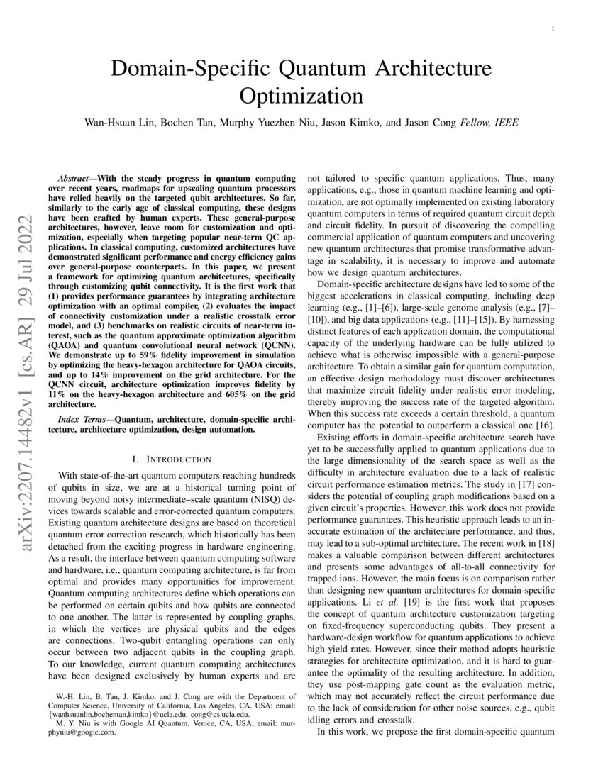 Domain-Specific Quantum Architecture Optimization | DeepAI