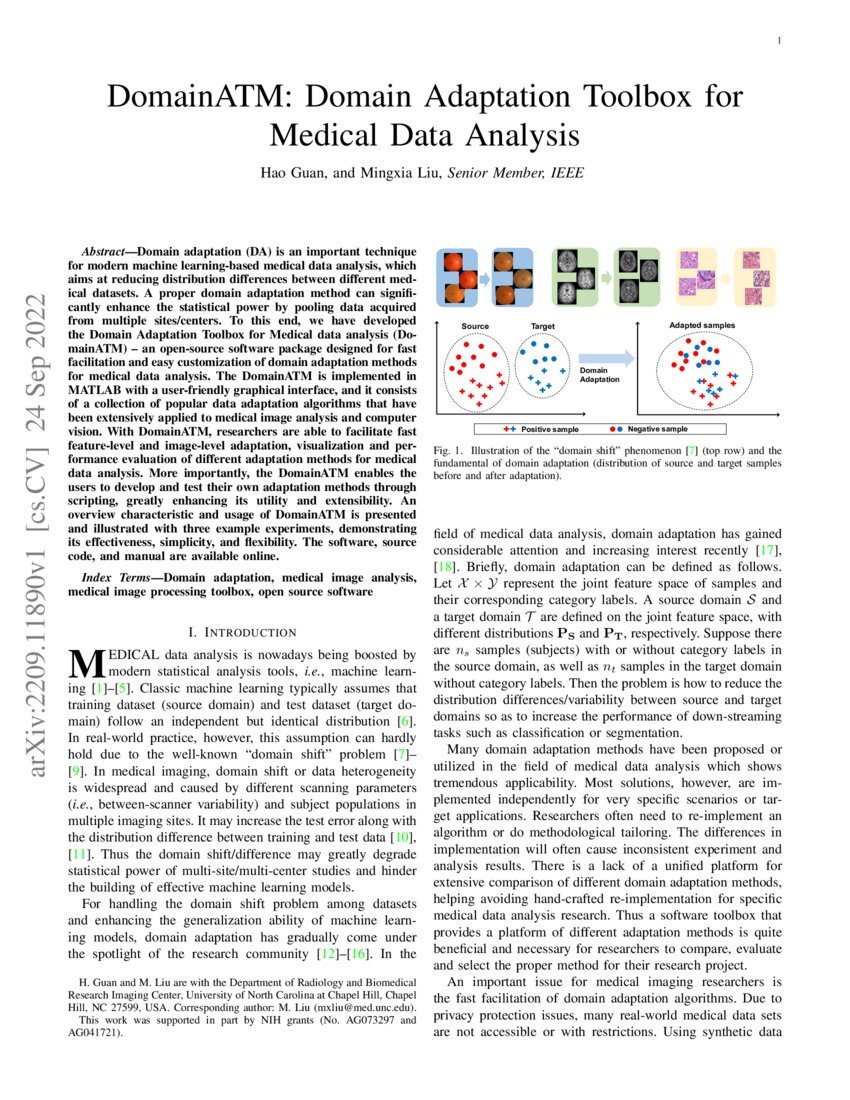 DomainATM: Domain Adaptation Toolbox for Medical Data Analysis | DeepAI