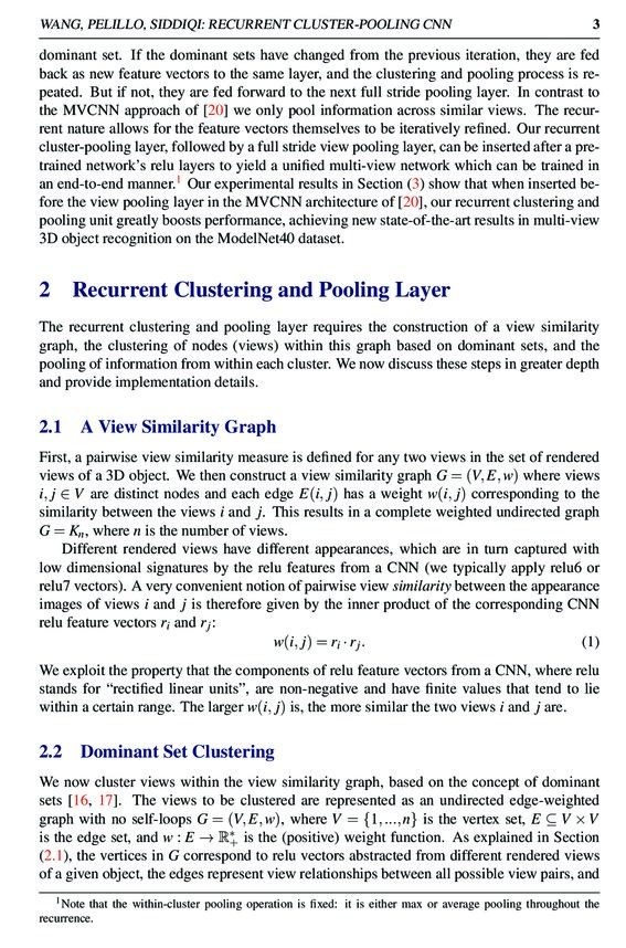 Dominant Set Clustering And Pooling For Multi View 3d Object