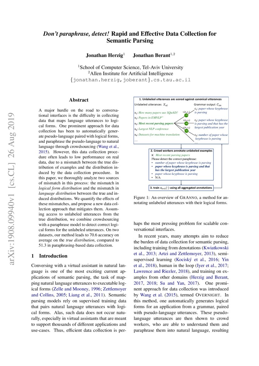 Don't paraphrase, detect! Rapid and Effective Data Collection for Semantic Parsing | DeepAI