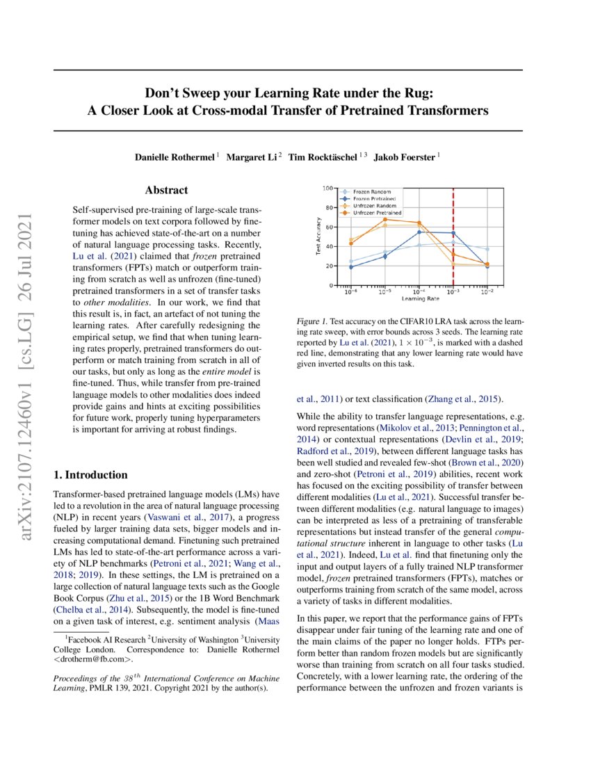 Don't Sweep your Learning Rate under the Rug: A Closer Look at Cross ...