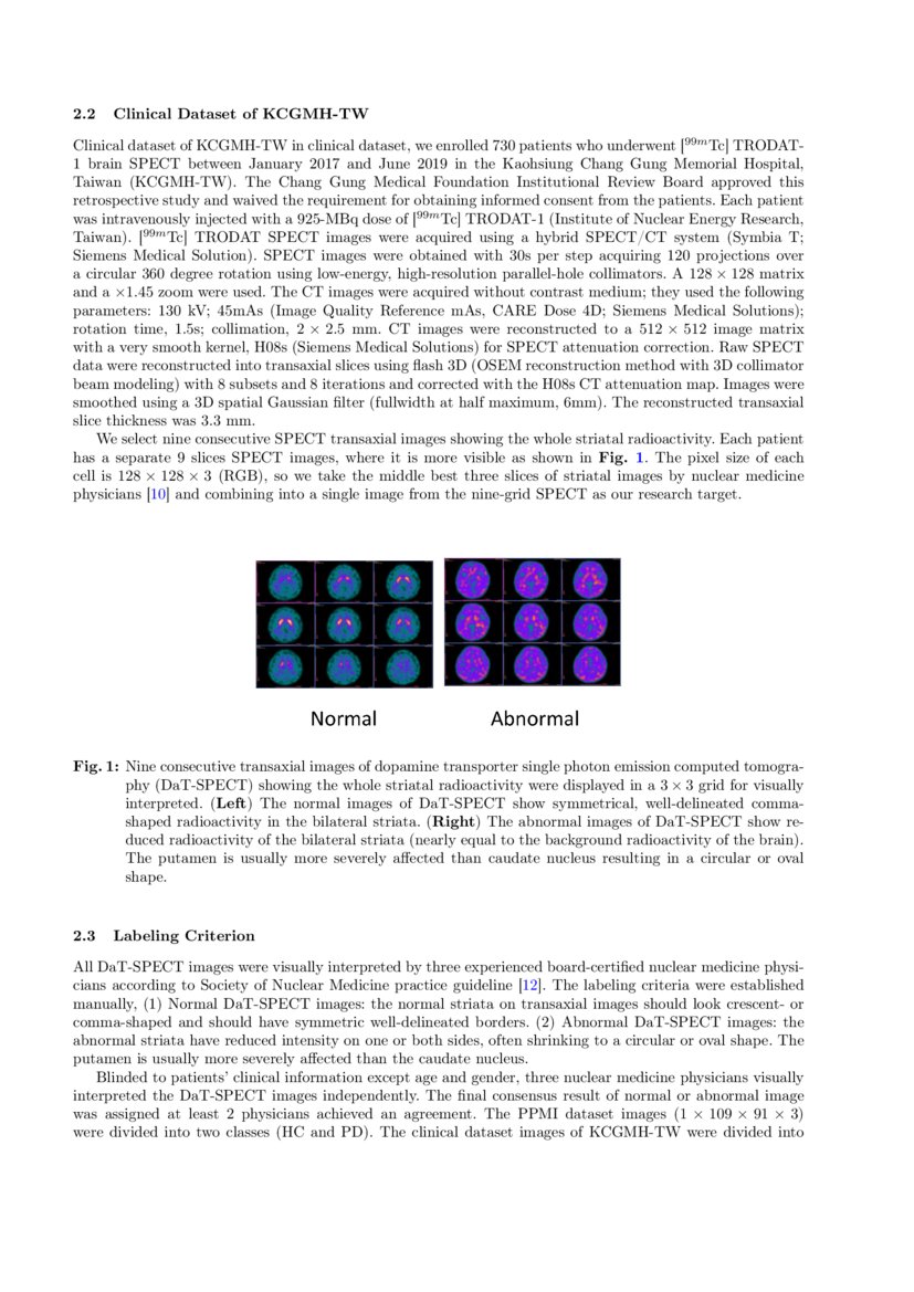 Dopamine Transporter SPECT Image Classification for Neurodegenerative ...