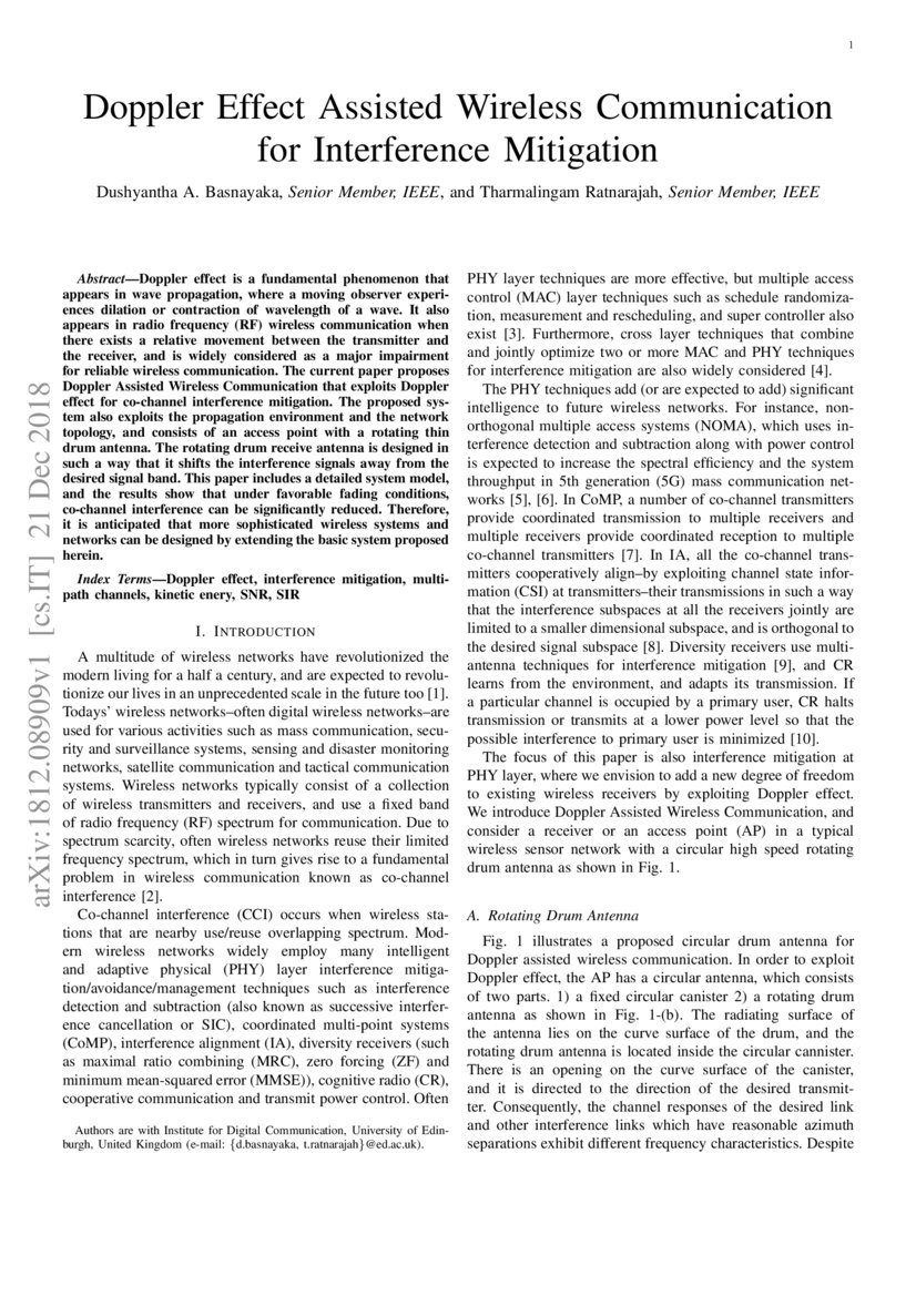 Doppler Effect Assisted Wireless Communication for Interference ...
