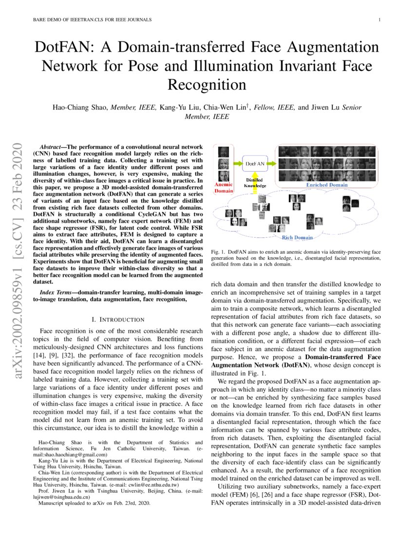 DotFAN: A Domain-transferred Face Augmentation Network for Pose and ...