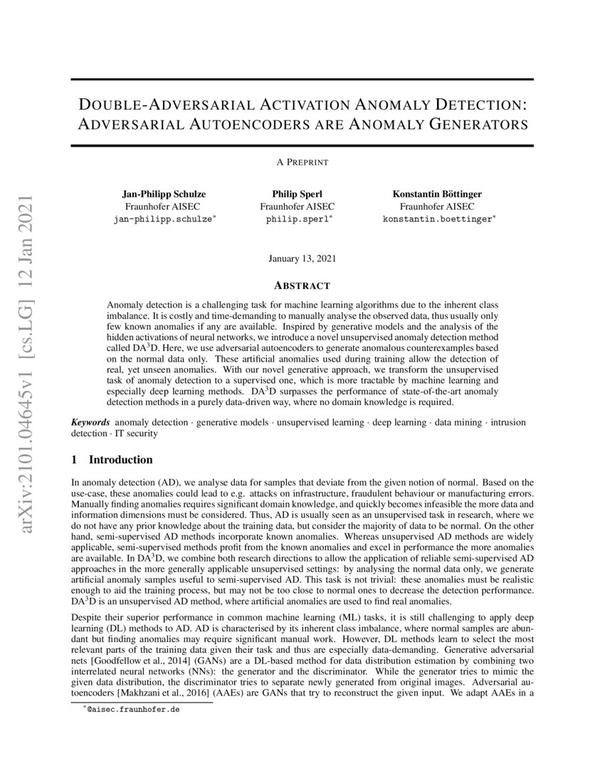 Double-Adversarial Activation Anomaly Detection: Adversarial ...