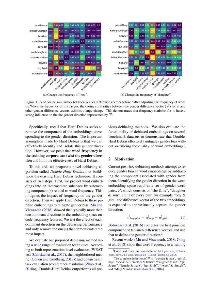 Double-Hard Debias: Tailoring Word Embeddings for Gender Bias Mitigation | DeepAI