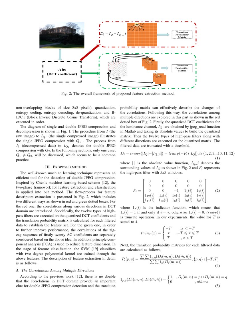 Double Jpeg Compression Detection By Exploring The Correlations In Dct Domain Deepai