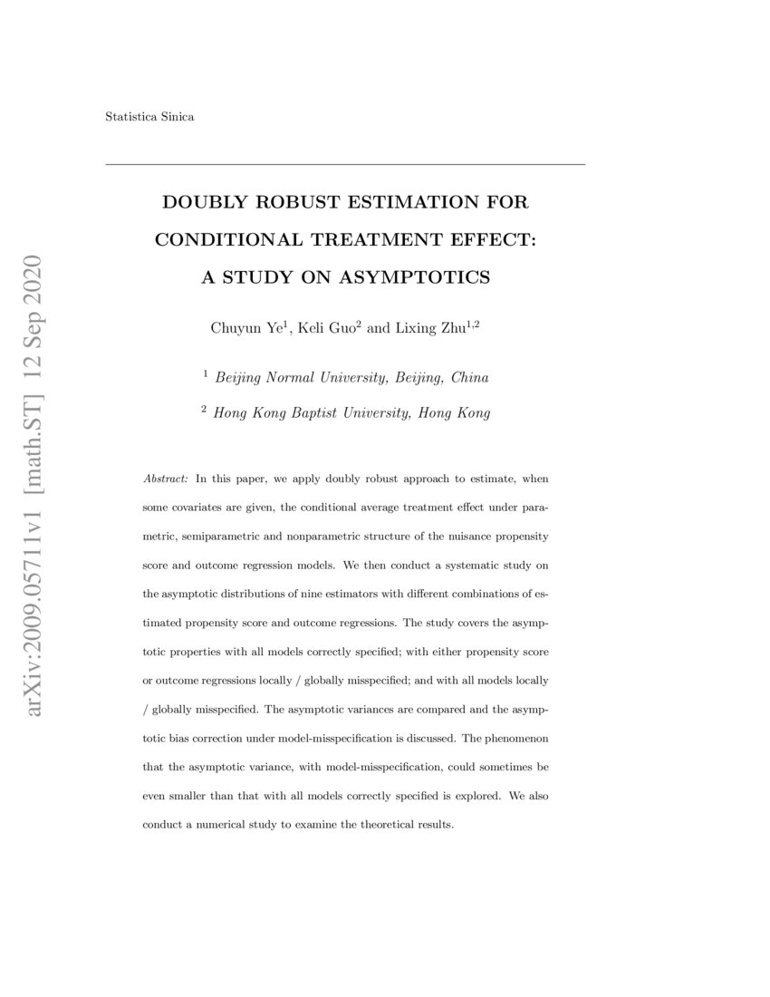 Doubly robust estimation for conditional treatment effect: a study on ...