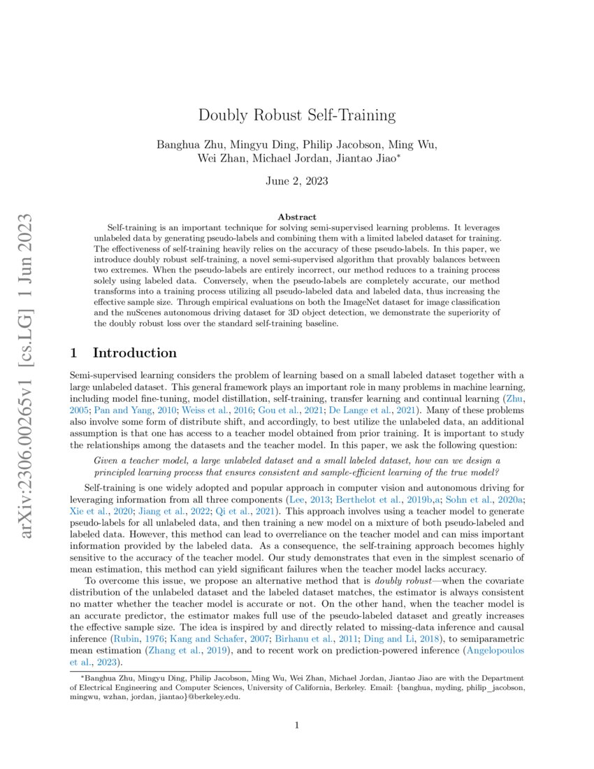 Doubly Robust Self-Training | DeepAI Doubly Robust Self-Training | DeepAI