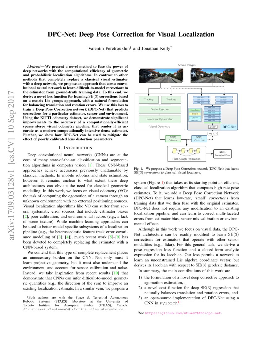 DPC-Net: Deep Pose Correction for Visual Localization | DeepAI