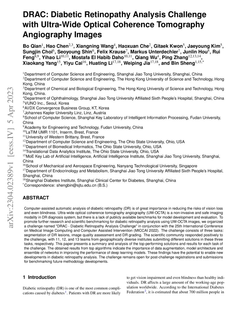 DRAC: Diabetic Retinopathy Analysis Challenge with Ultra-Wide Optical ...