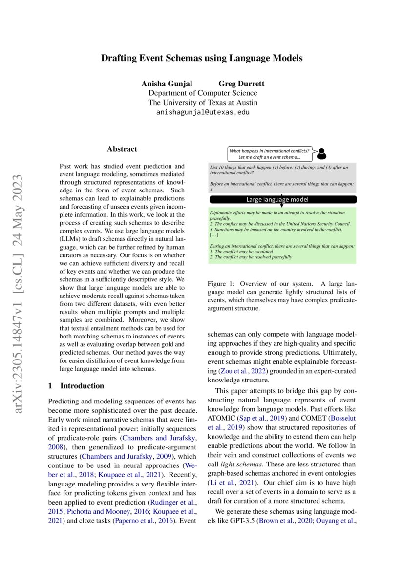 Drafting Event Schemas using Language Models | DeepAI