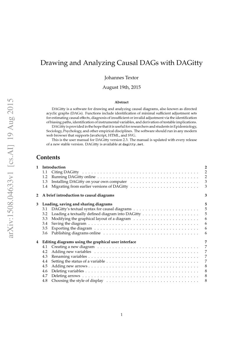 Drawing and Analyzing Causal DAGs with DAGitty | DeepAI