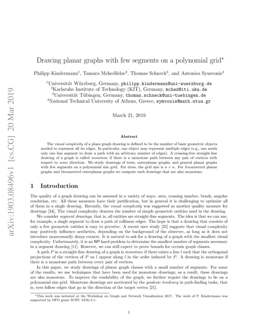 Drawing planar graphs with few segments on a polynomial grid | DeepAI