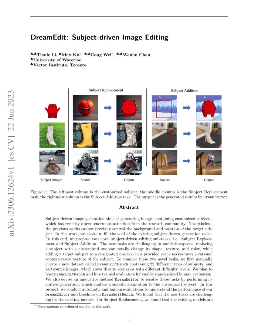 DreamEdit: Subject-driven Image Editing | DeepAI