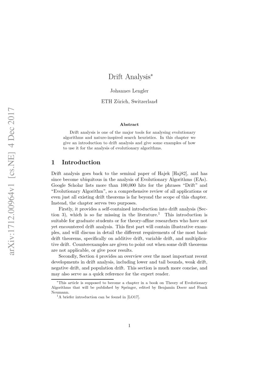 Drift Analysis | DeepAI