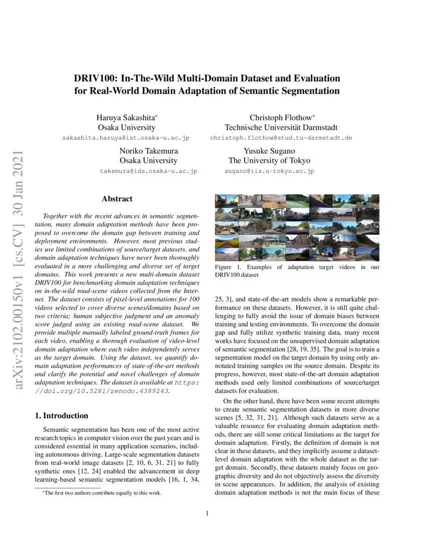 DRIV100: In-The-Wild Multi-Domain Dataset and Evaluation for Real-World ...