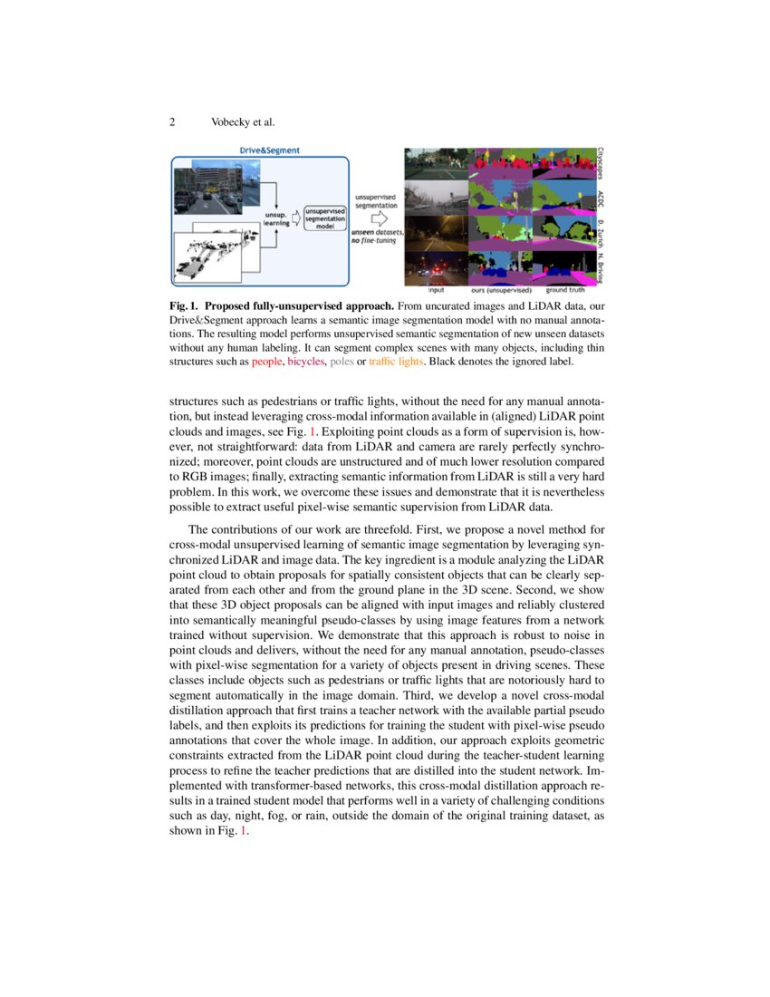 Drive Segment Unsupervised Semantic Segmentation Of Urban Scenes Via Cross Modal Distillation
