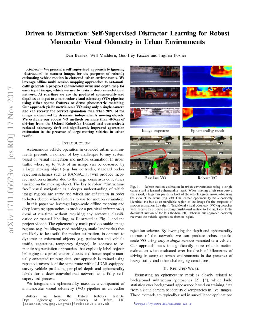 Driven to Distraction: Self-Supervised Distractor Learning for Robust Monocular Visual Odometry ...