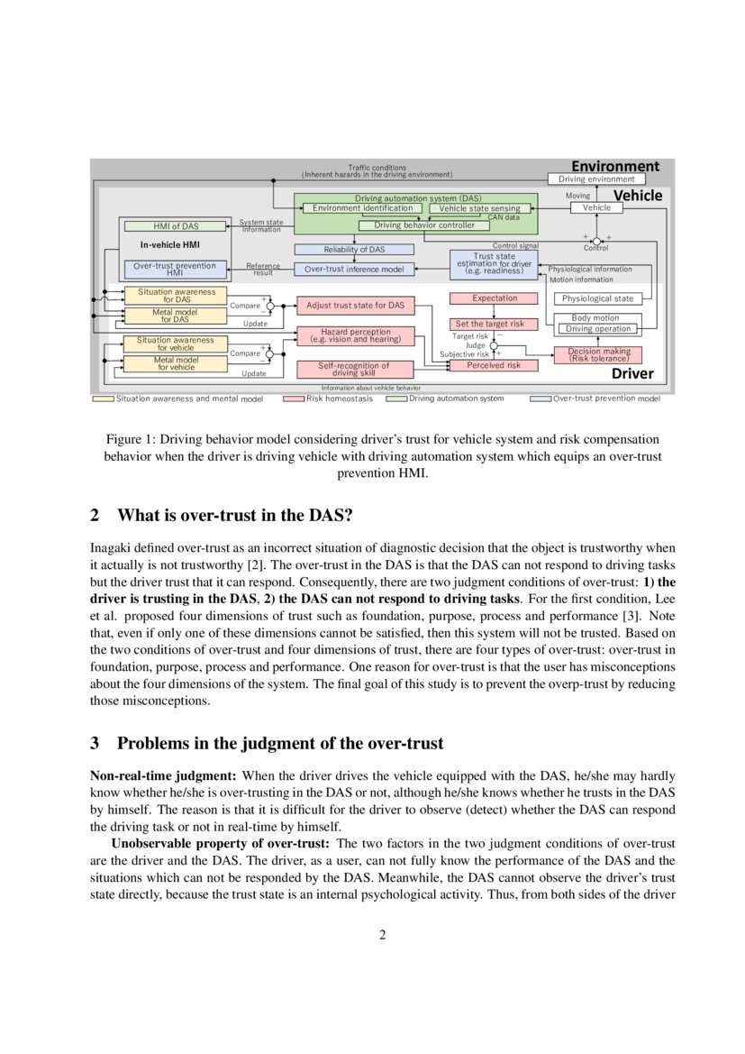 Driving behavior model considering driver's over-trust in driving automation system | DeepAI