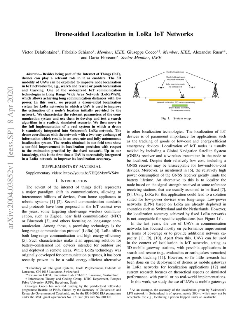 Drone Aided Localization In Lora Iot Networks Deepai