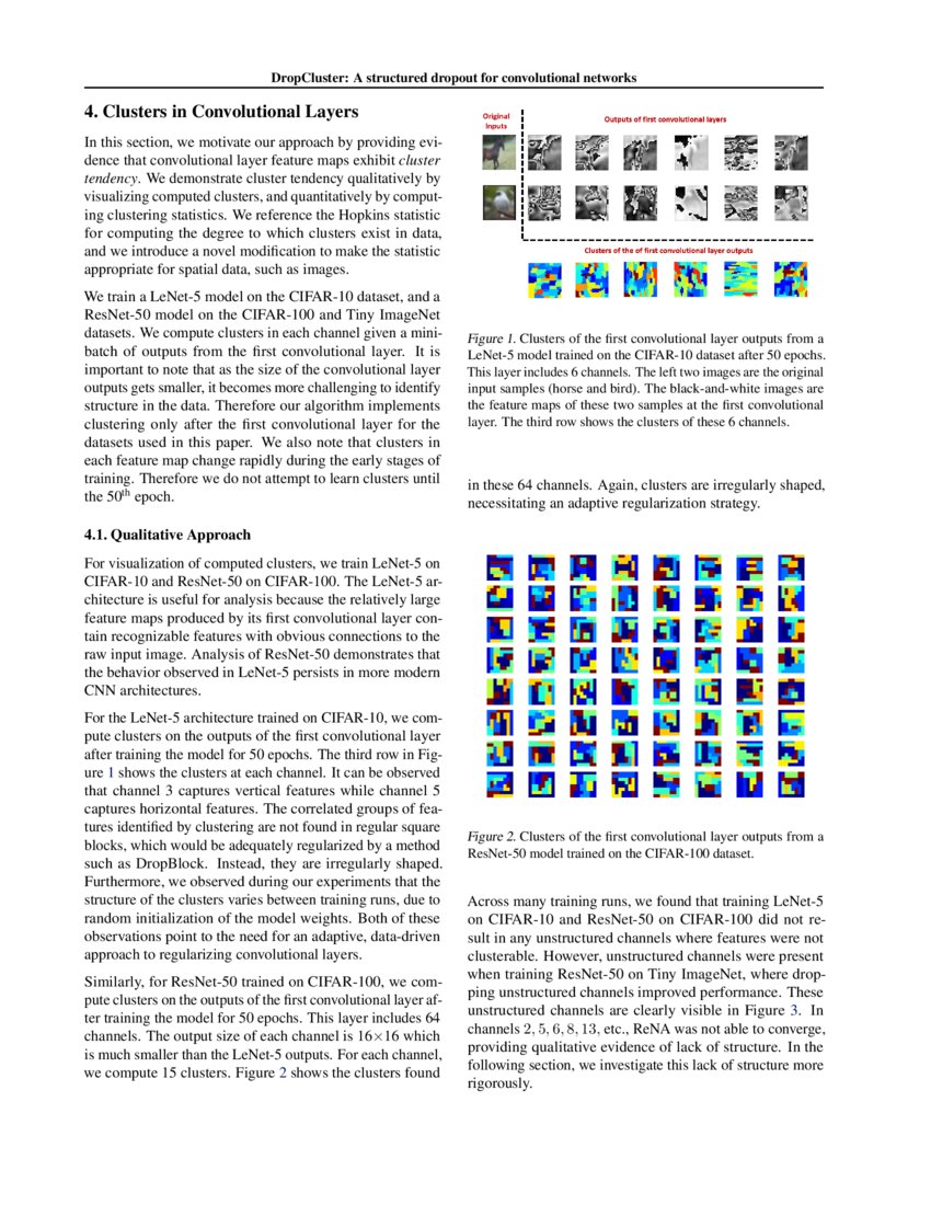 DropCluster: A structured dropout for convolutional networks | DeepAI
