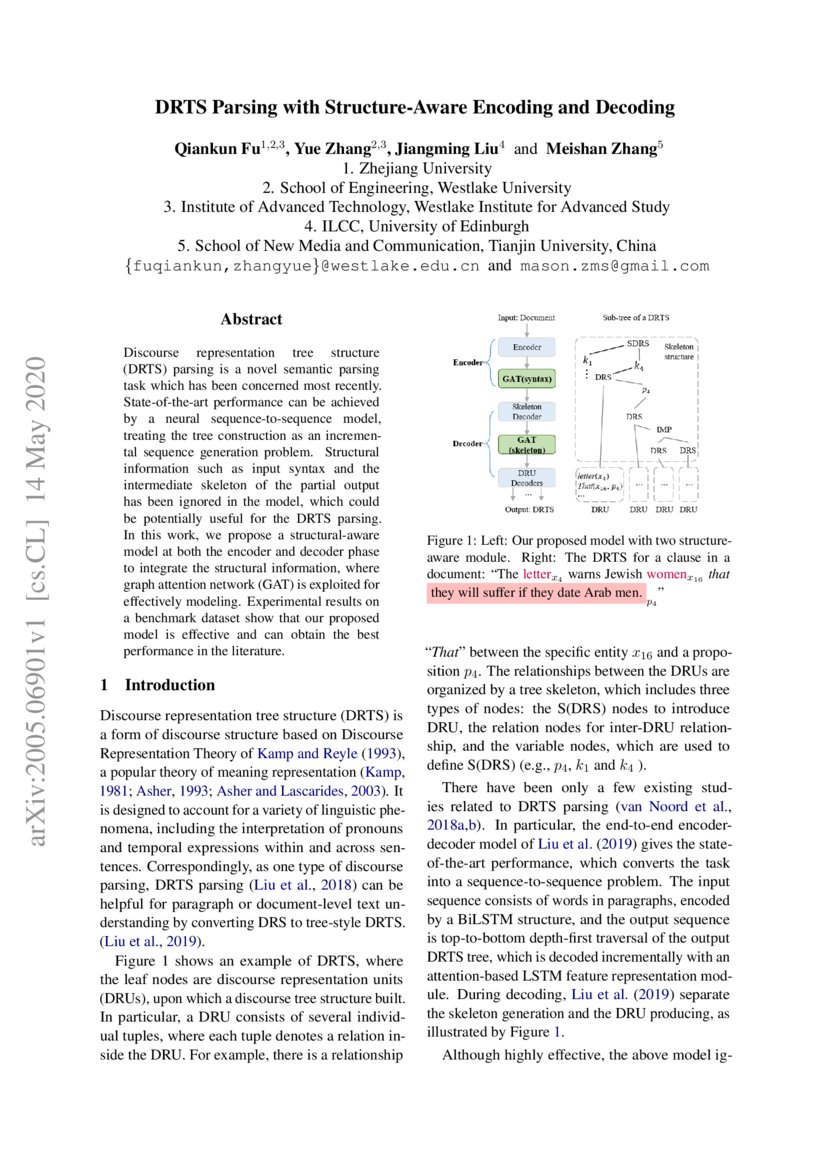 Drts Parsing With Structure Aware Encoding And Decoding Deepai