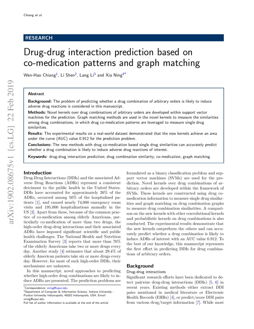 Drug-drug interaction prediction based on co-medication patterns and ...
